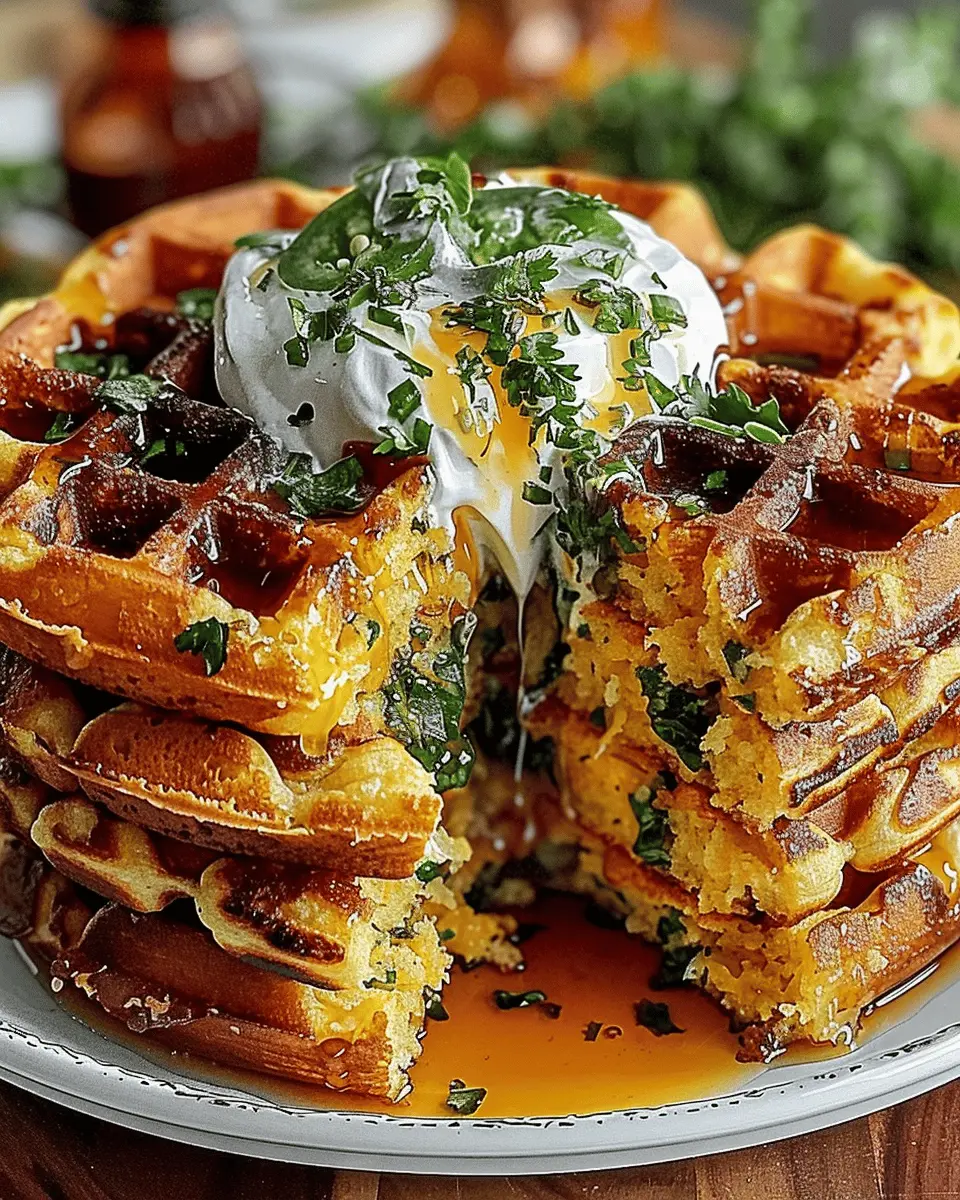 Cheddar Jalapeño Cornbread Waffles