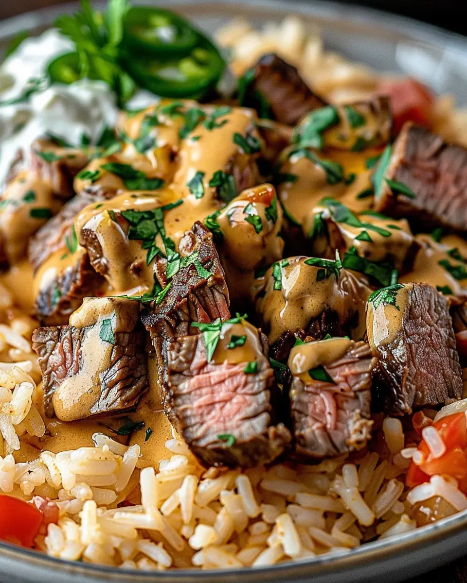 Steak Queso Rice
